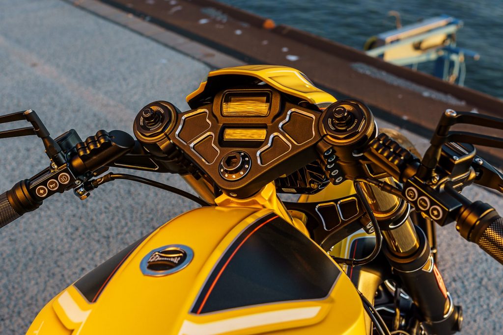 Yellow Milwaukee Eight Breakout – Custom Motorcycle Parts, Bobber Parts ...