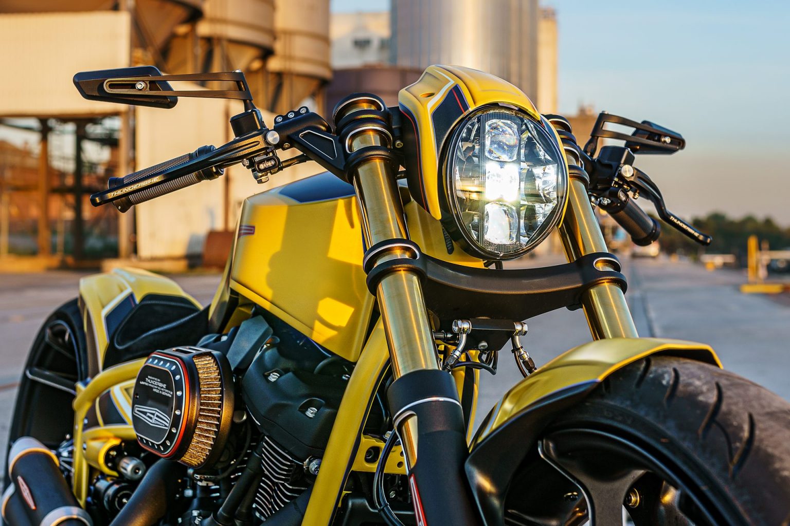 Yellow Milwaukee Eight Breakout – Custom Motorcycle Parts, Bobber Parts ...